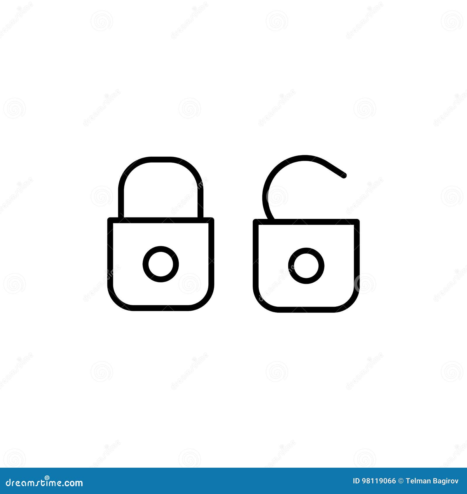 Thin line lock icon stock illustration. Illustration of sign - 98119066