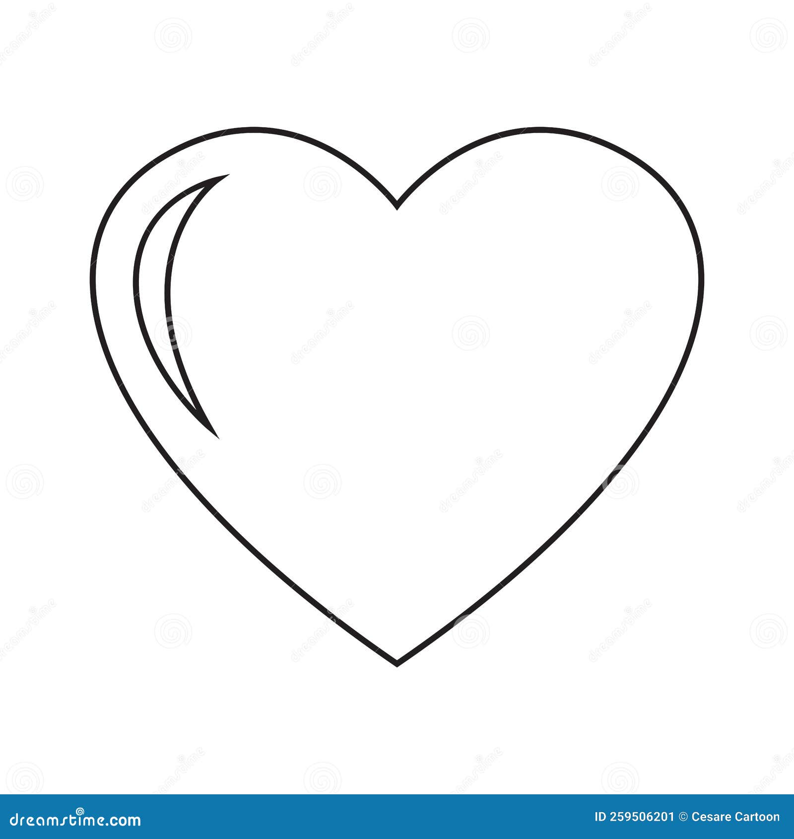 Thin line love heart stock vector. Illustration of icon - 259506201