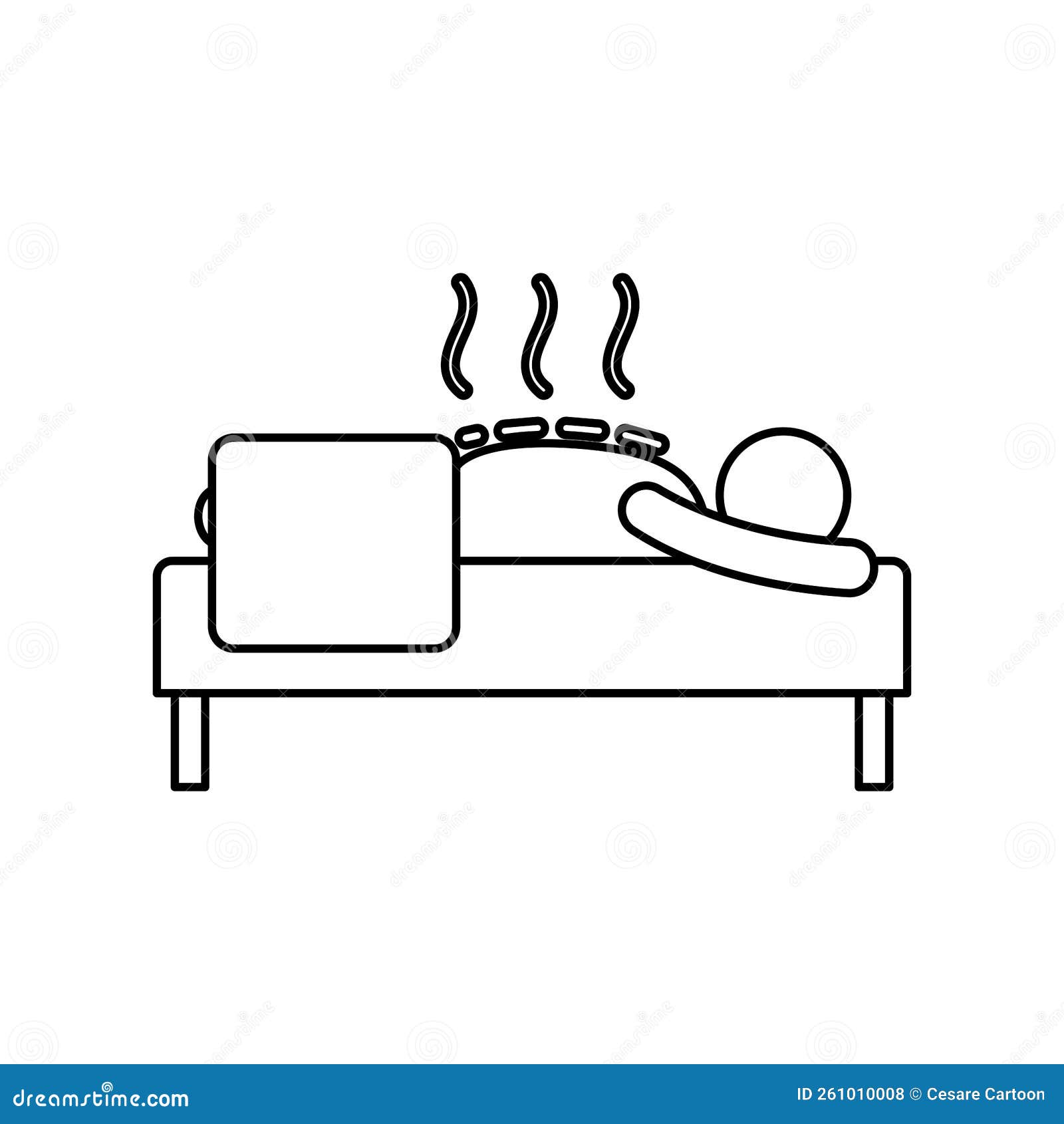 Thin Line Stickman Hot Stone Therapy Stock Vector - Illustration of ...