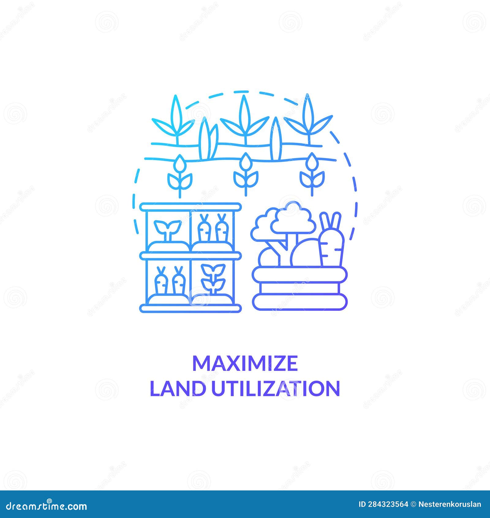 Thin Line Maximize Land Utilization Icon Concept Stock Vector ...