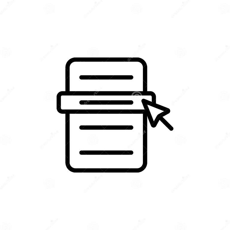 Thin Line Menu Scrolling Icon Stock Illustration - Illustration of ...