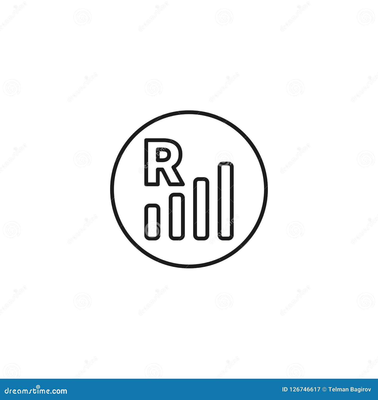 Line Mobile Roaming Indicator Icon On White Background Stock ...