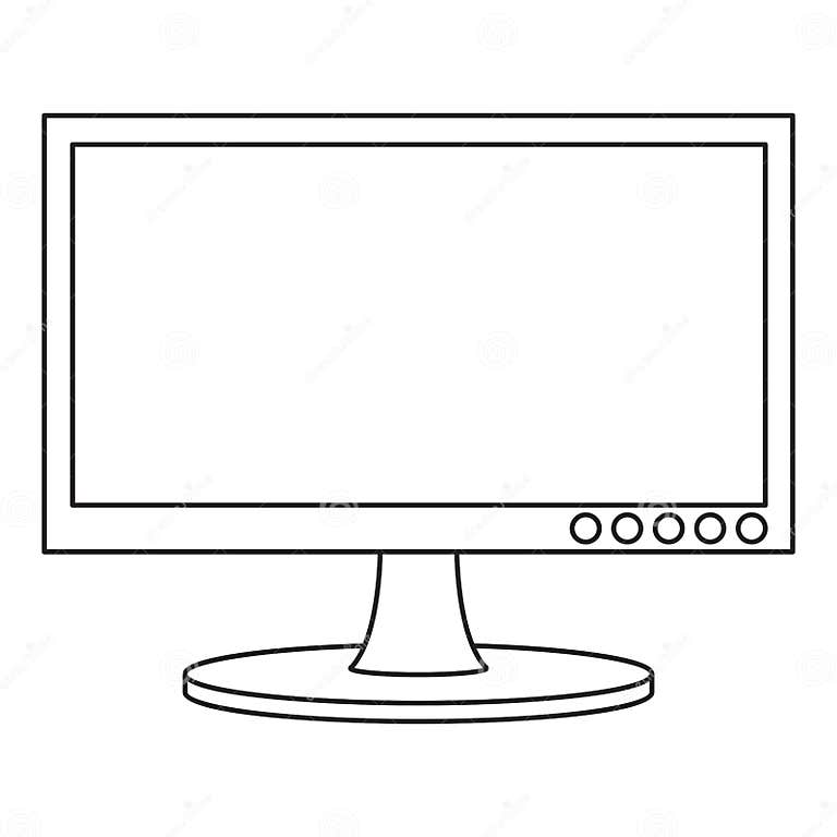 Thin line monitor stock vector. Illustration of simple - 258001654