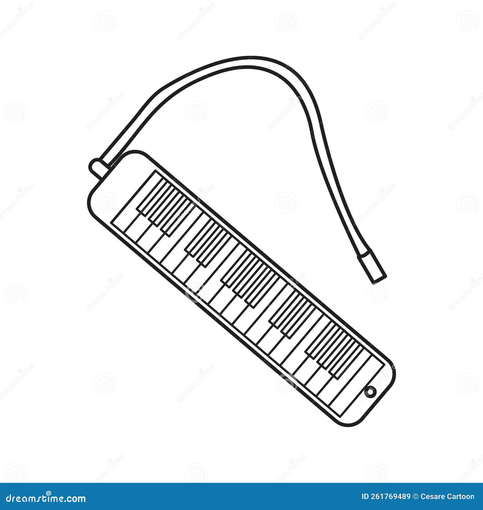 Thin line melodica stock vector. Illustration of logo - 261769489