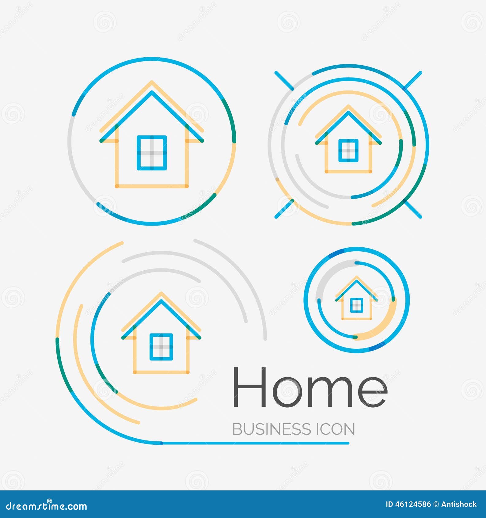 Thin Line Neat Design Logo Set, Home Idea Stock Vector - Illustration ...