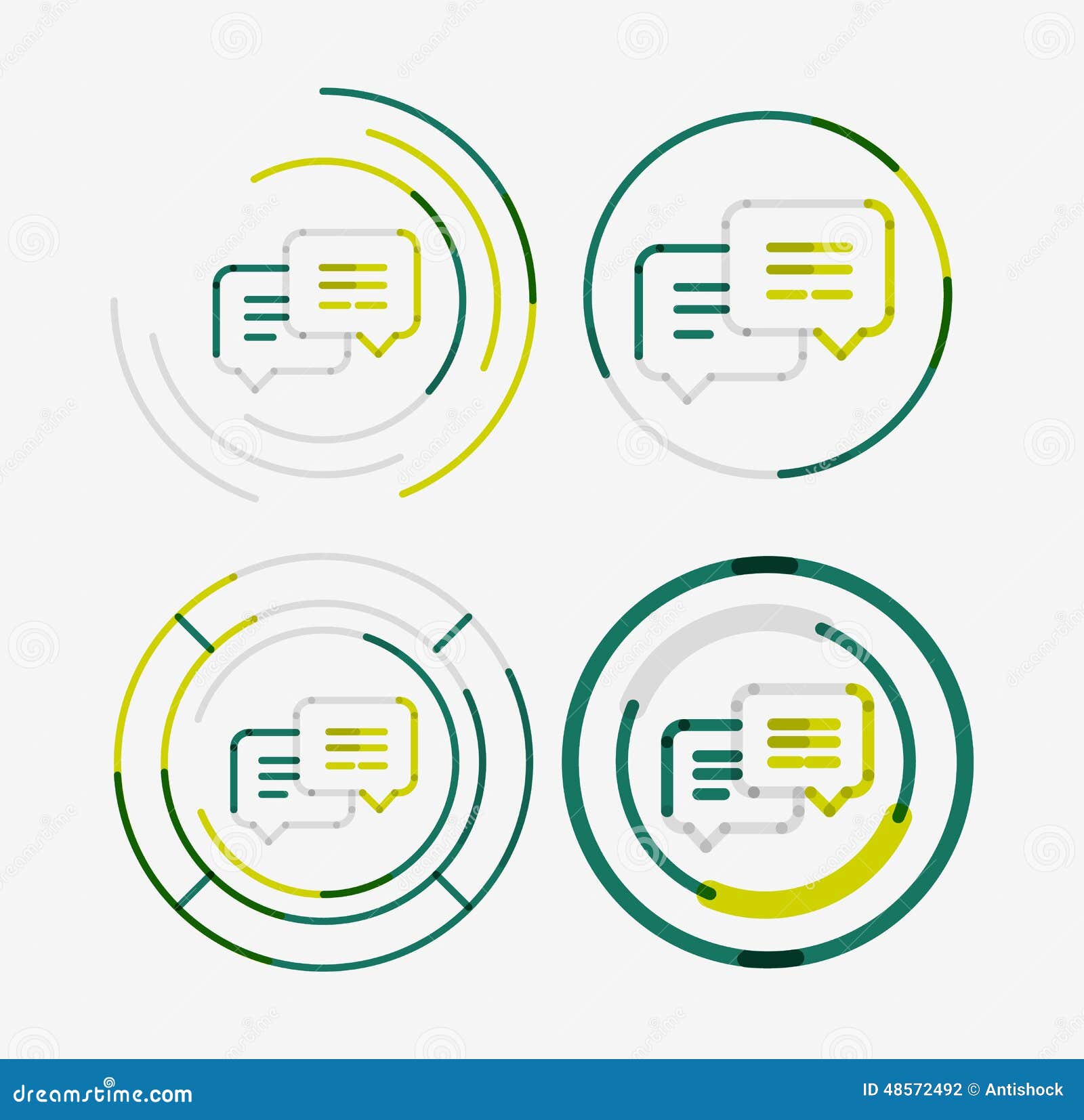 Thin Line Neat Design Logo Set, Messages Concept Stock Vector ...
