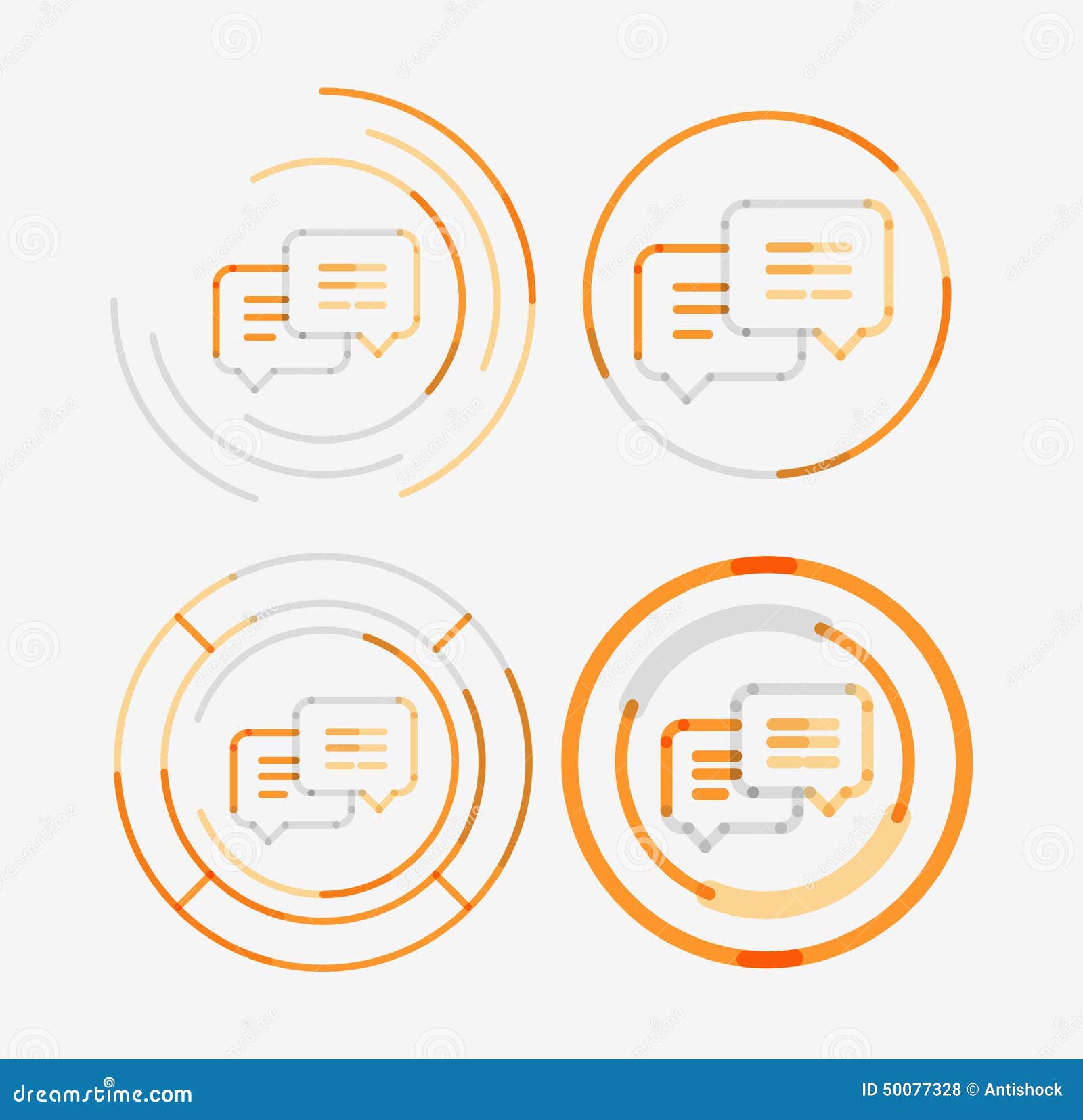 Thin Line Neat Design Logo Set, Messages Concept Stock Vector ...