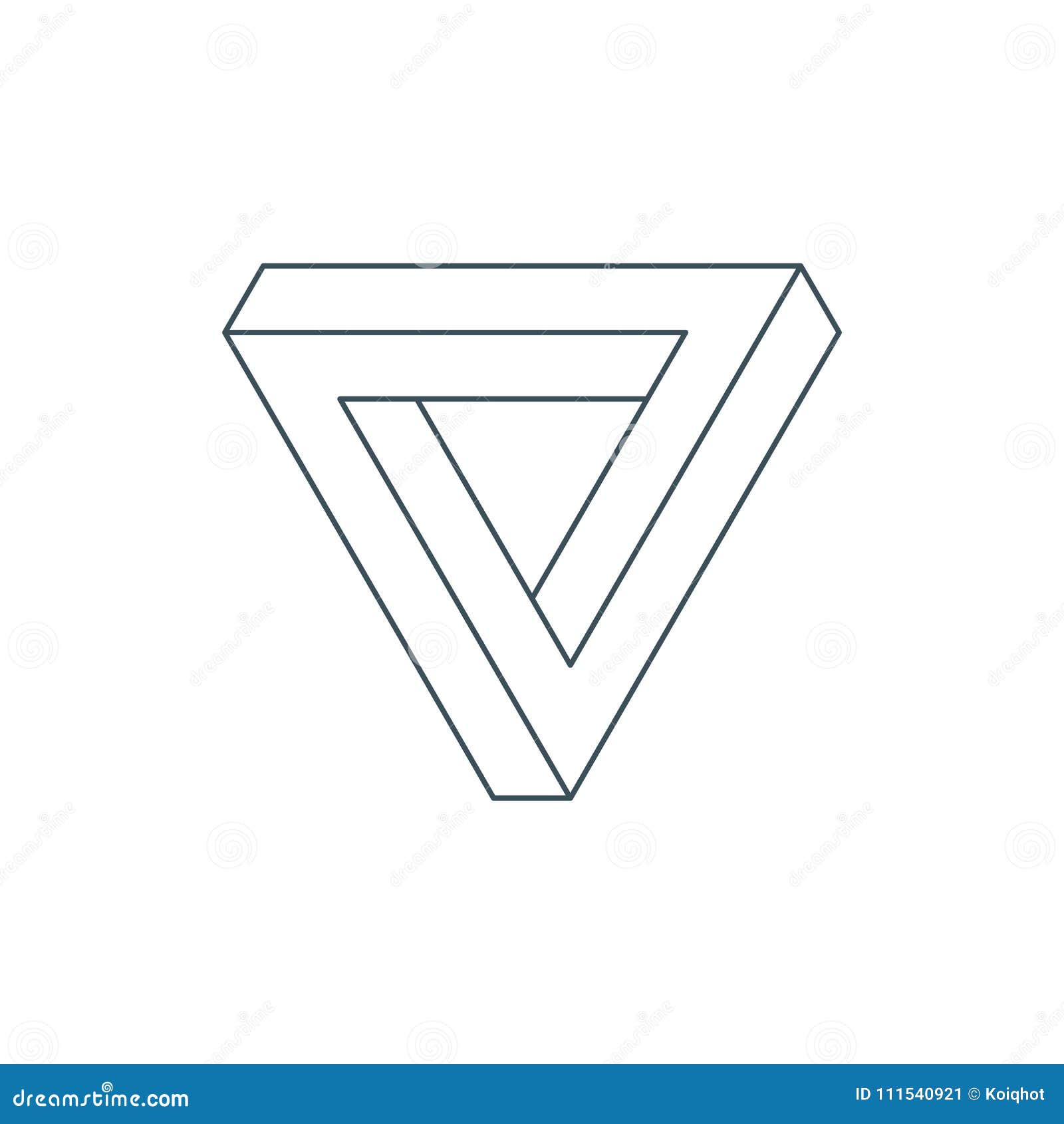 Thin Line Penrose Triangle Or Impossible Triangle Cartoon Vector ...