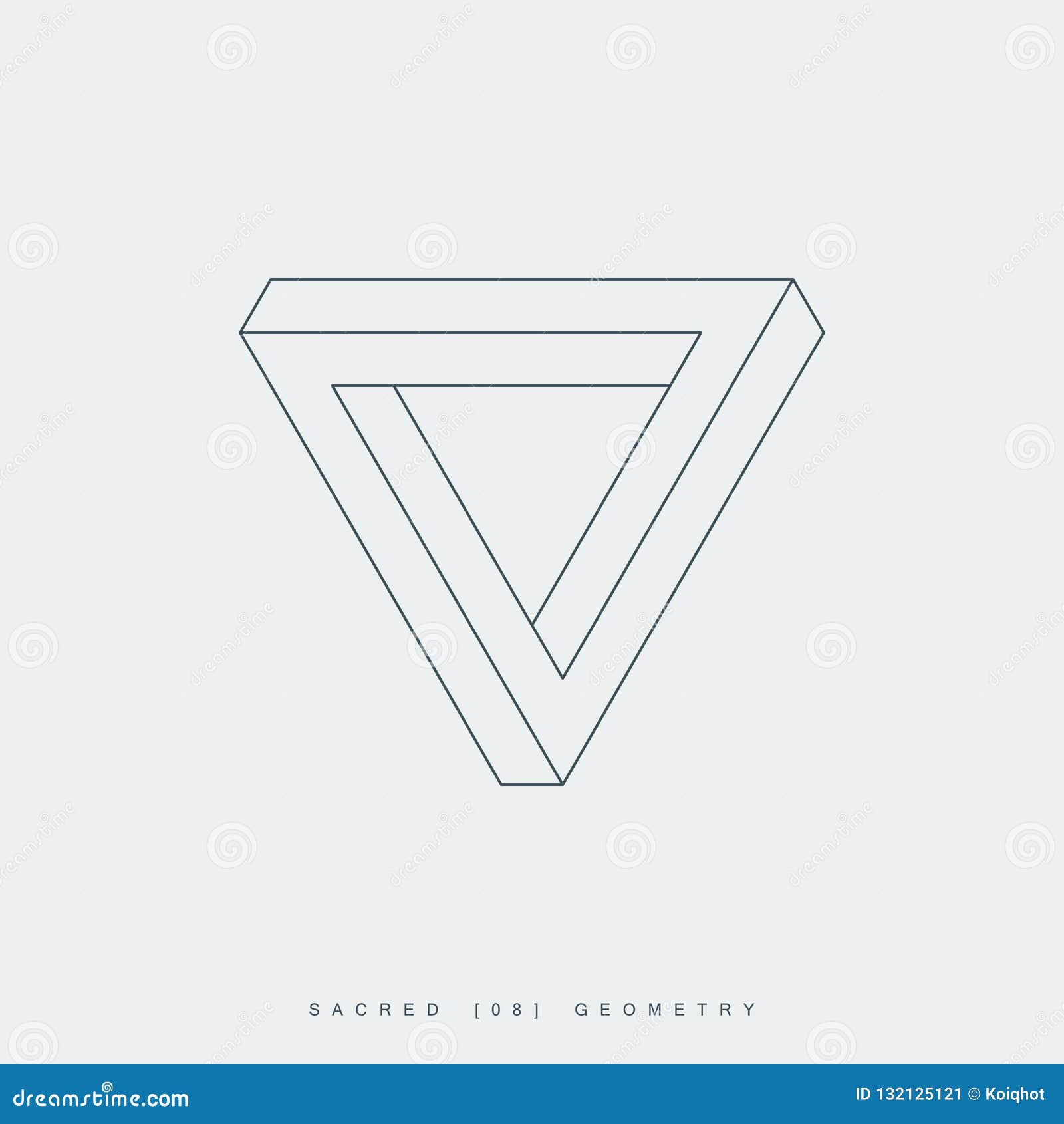 Thin Line Penrose Triangle, Sacred Geometry Stock Vector - Illustration ...