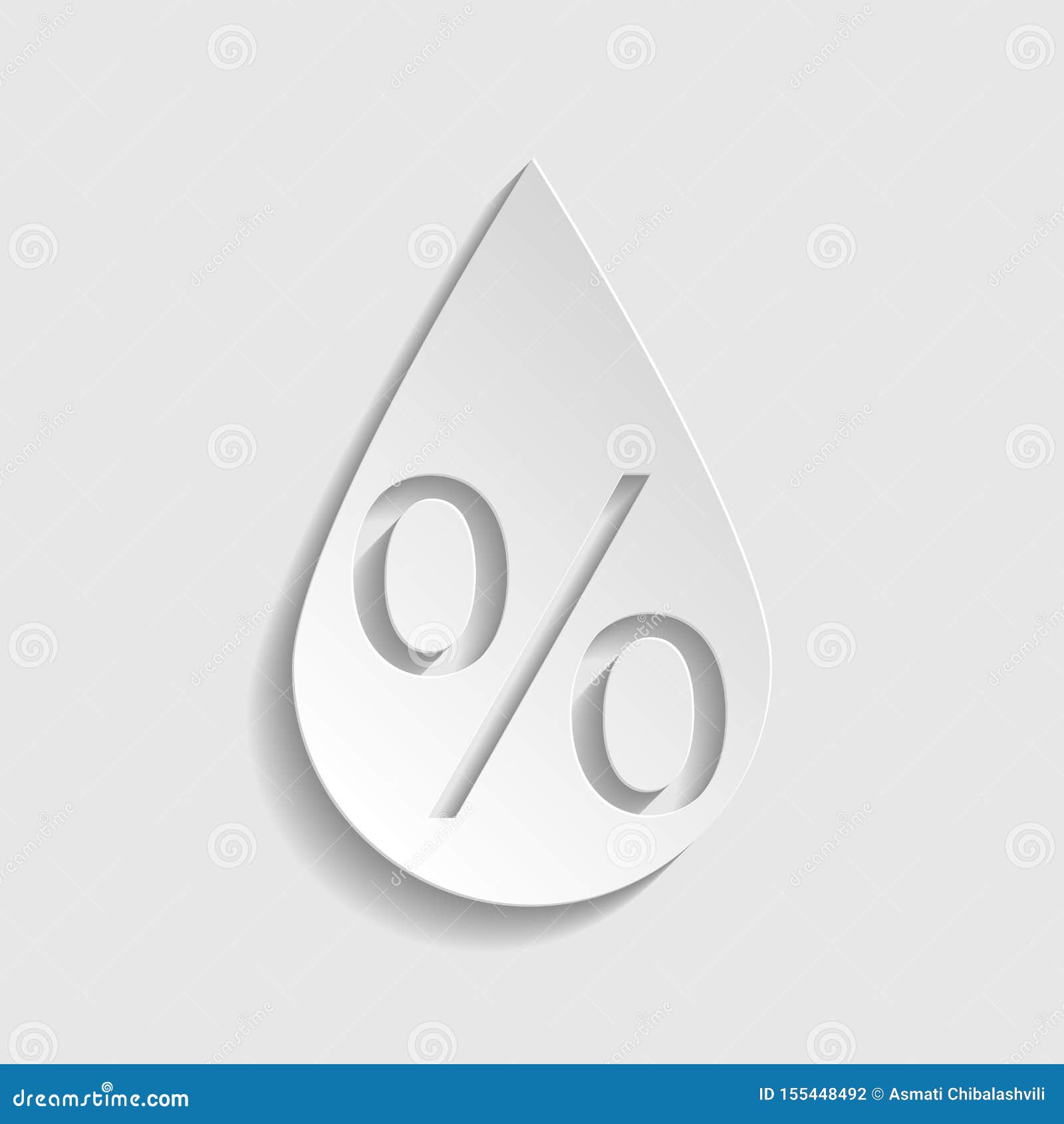 Thin Line Percent Down Sign. Paper Style Icon. Illustration Stock ...