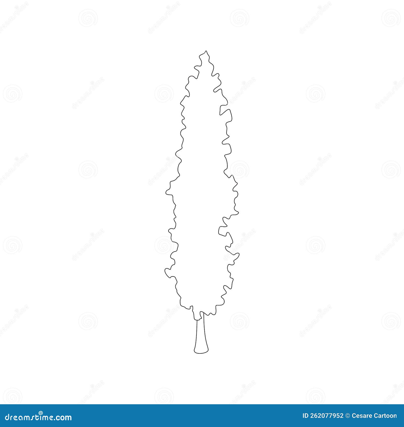 Thin line pine tree stock vector. Illustration of thin - 262077952