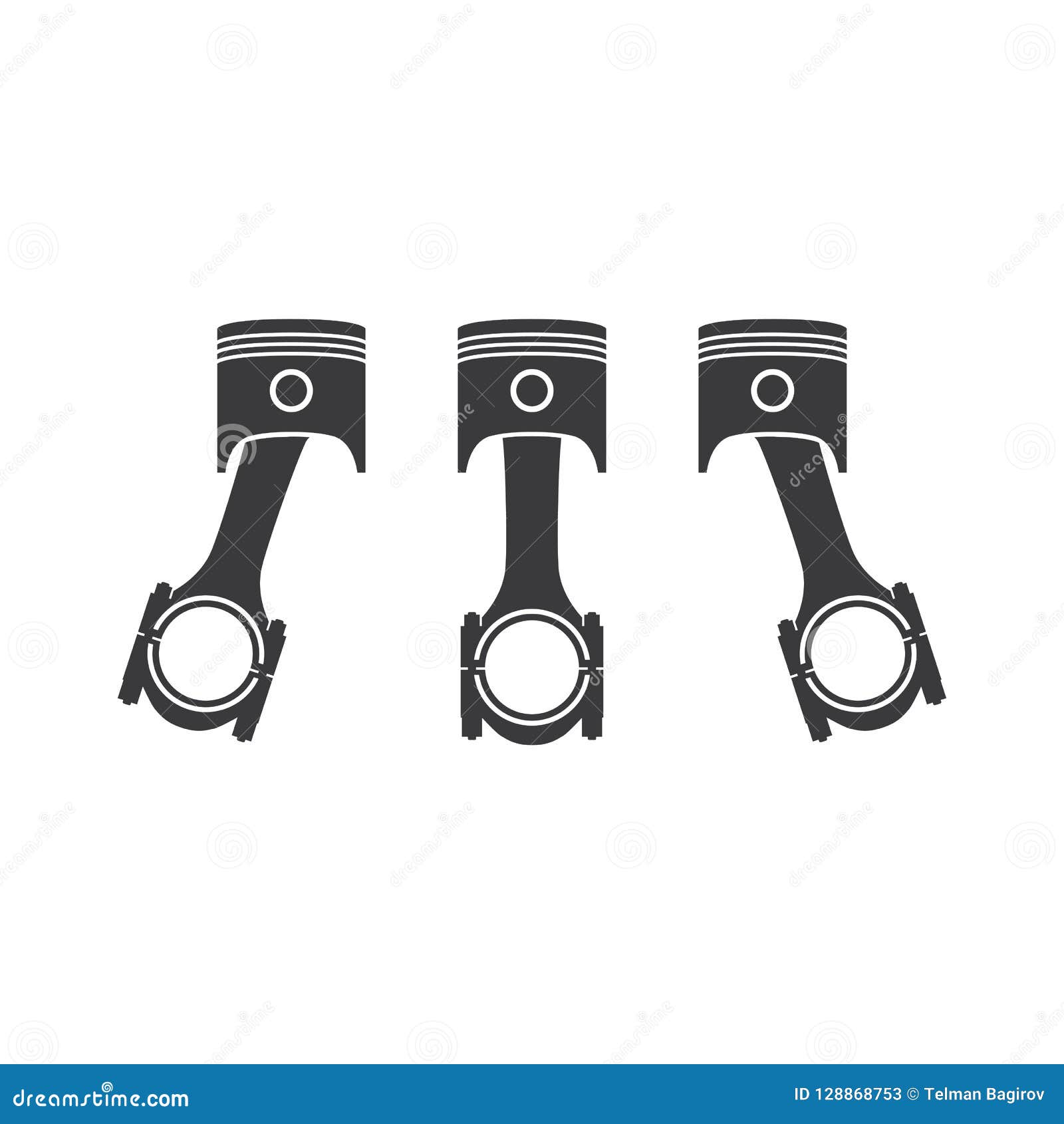 Set Of Piston Icons And Design Elements For Logo, Label, Emblem, Sign ...
