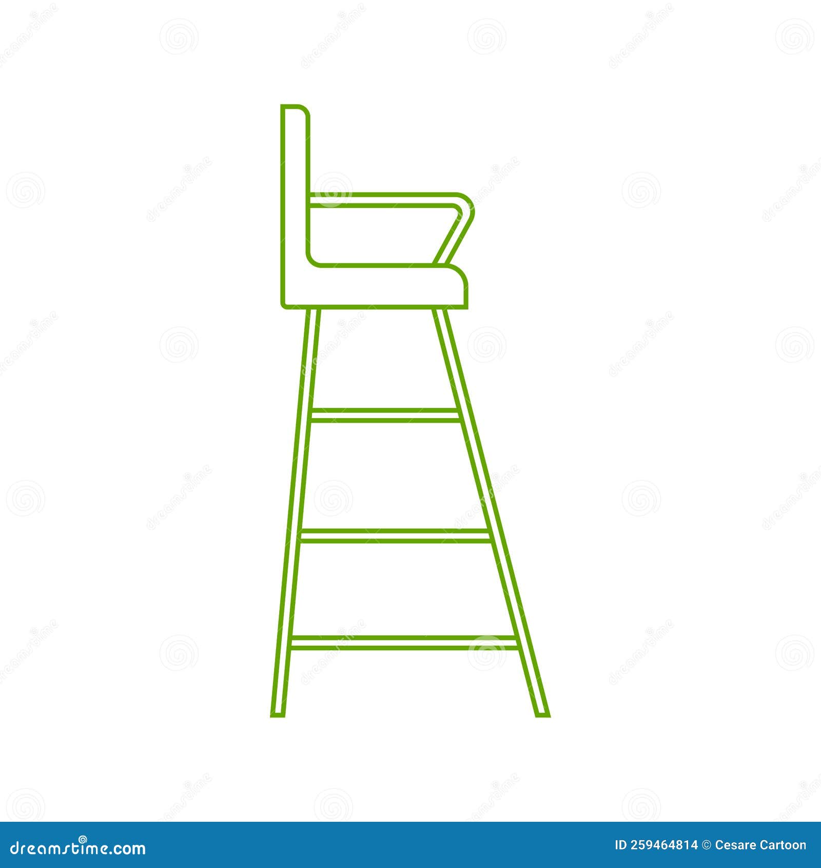 Thin Line Badminton Referee Seat Stock Vector - Illustration of cartoon ...