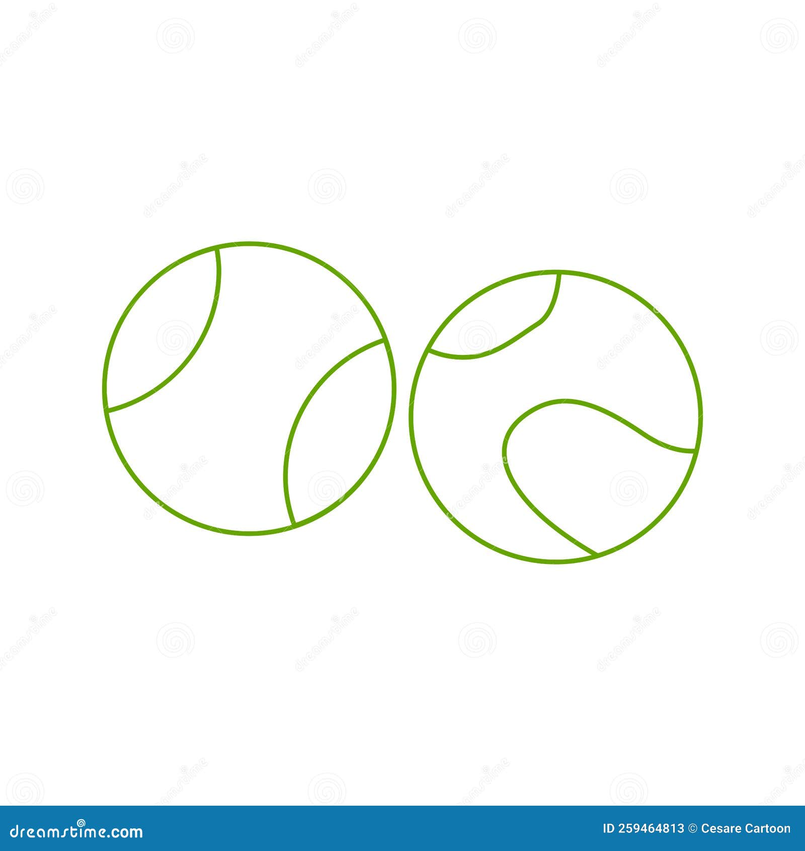 Thin line tennis ball stock vector. Illustration of design - 259464813