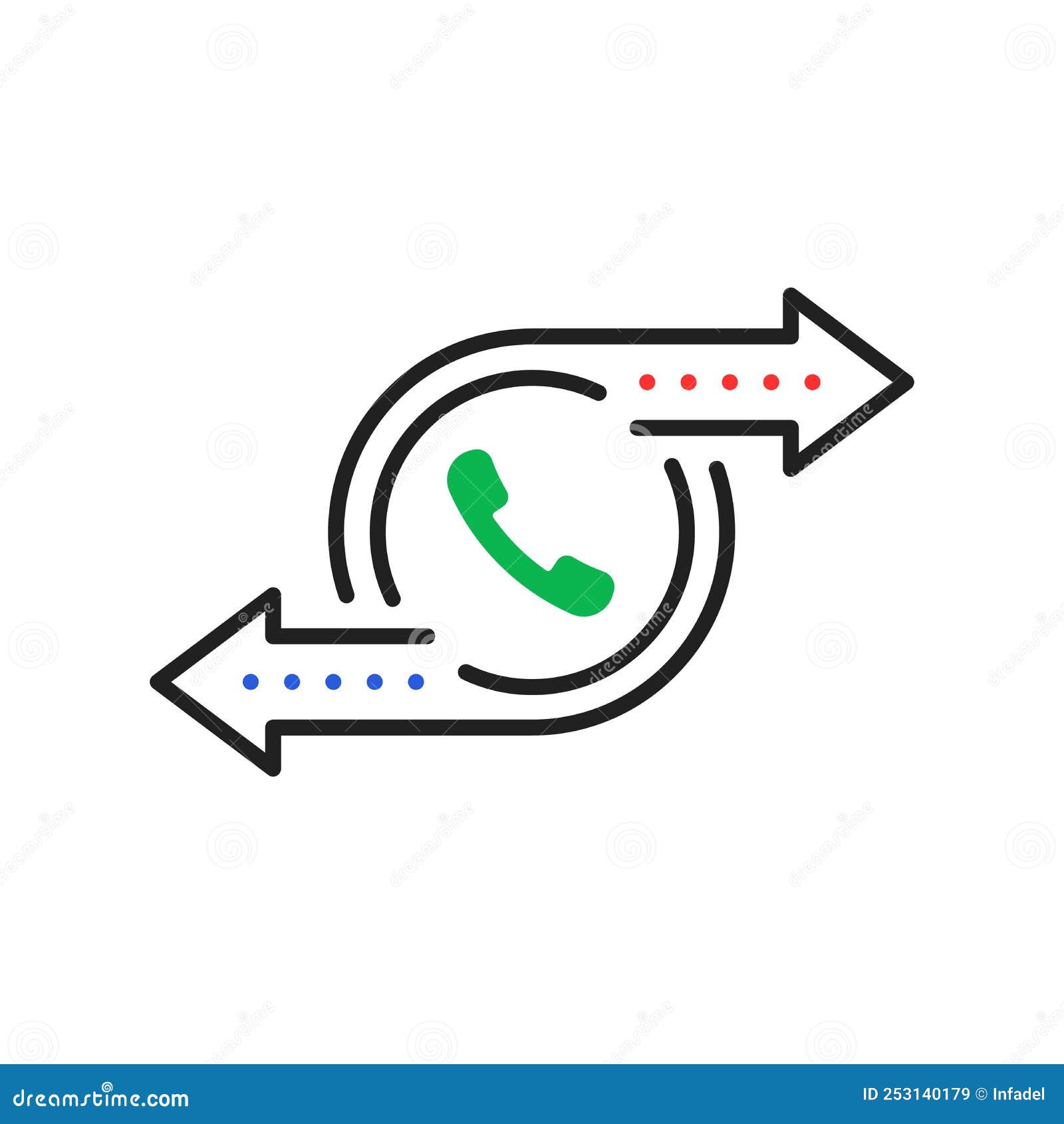 Call Back Red Button With Reciprocal Arrows Cartoon Vector ...