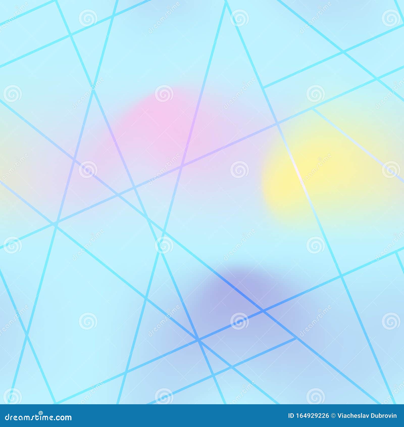 Thin Line Seamless Pattern on Cyan Background. Iridescent Gradient Mesh ...