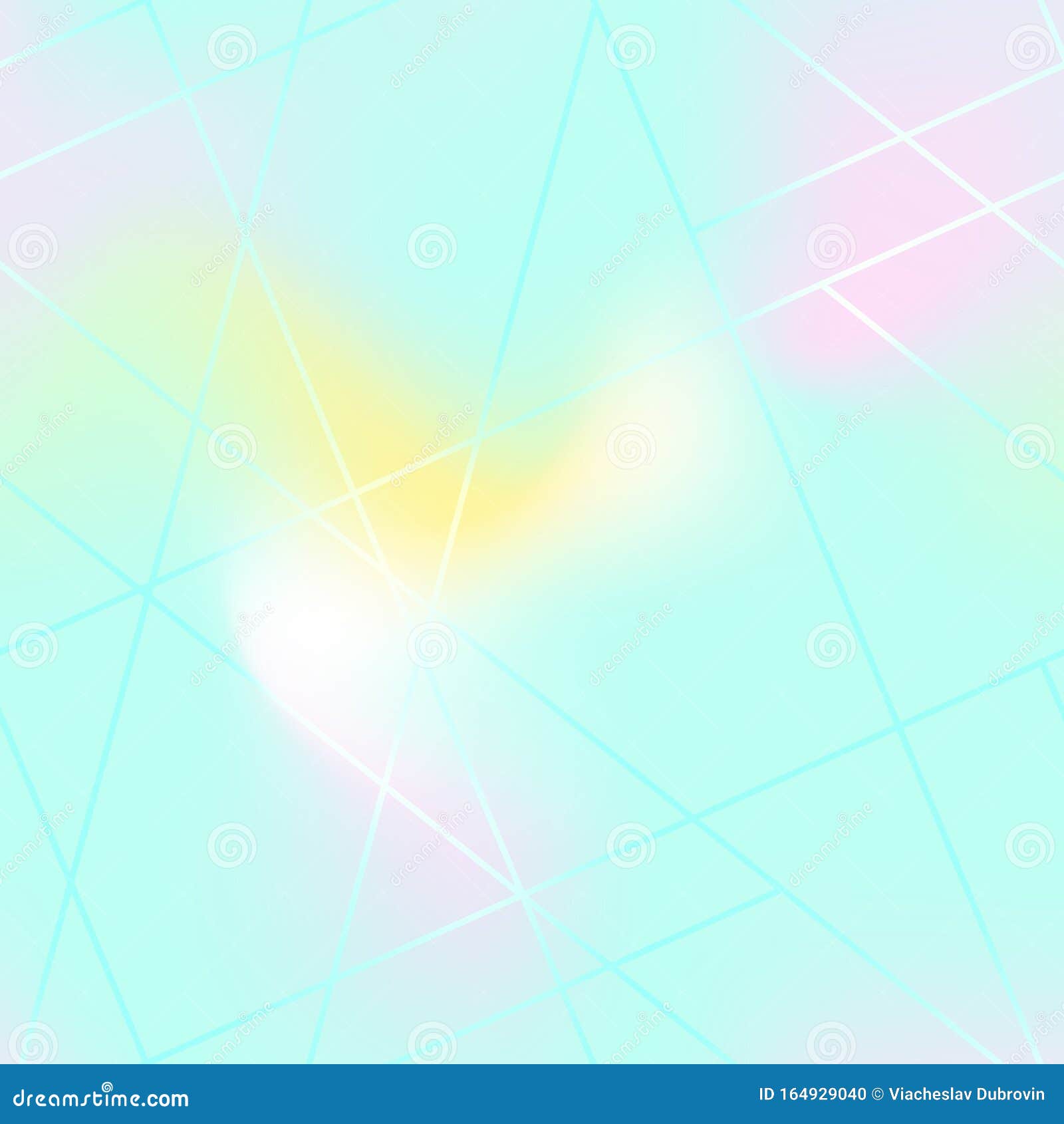Thin Line Seamless Pattern on Mint Blue Background. Iridescent Gradient ...