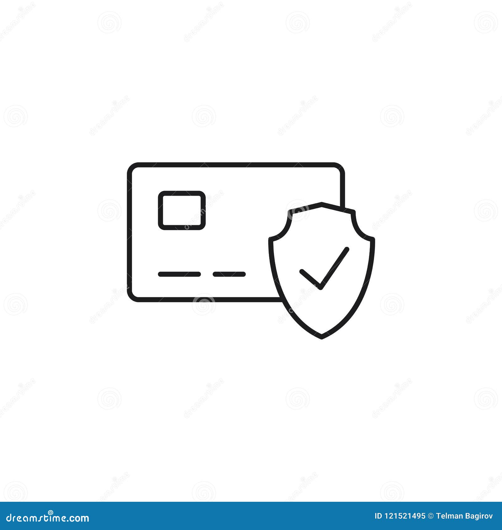 Line Secure Payment Icon on White Background Stock Illustration ...