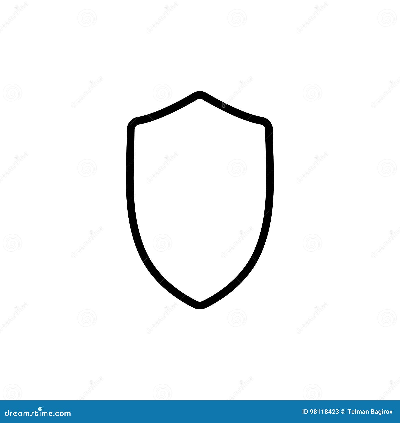 Thin Line Security Shield Icon Stock Illustration - Illustration of ...