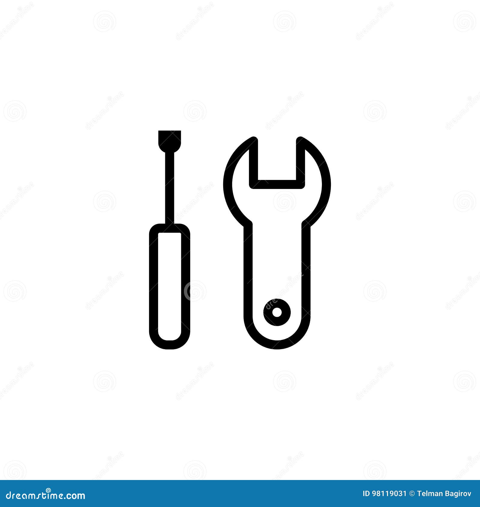 Thin line setup icon stock illustration. Illustration of symbol - 98119031