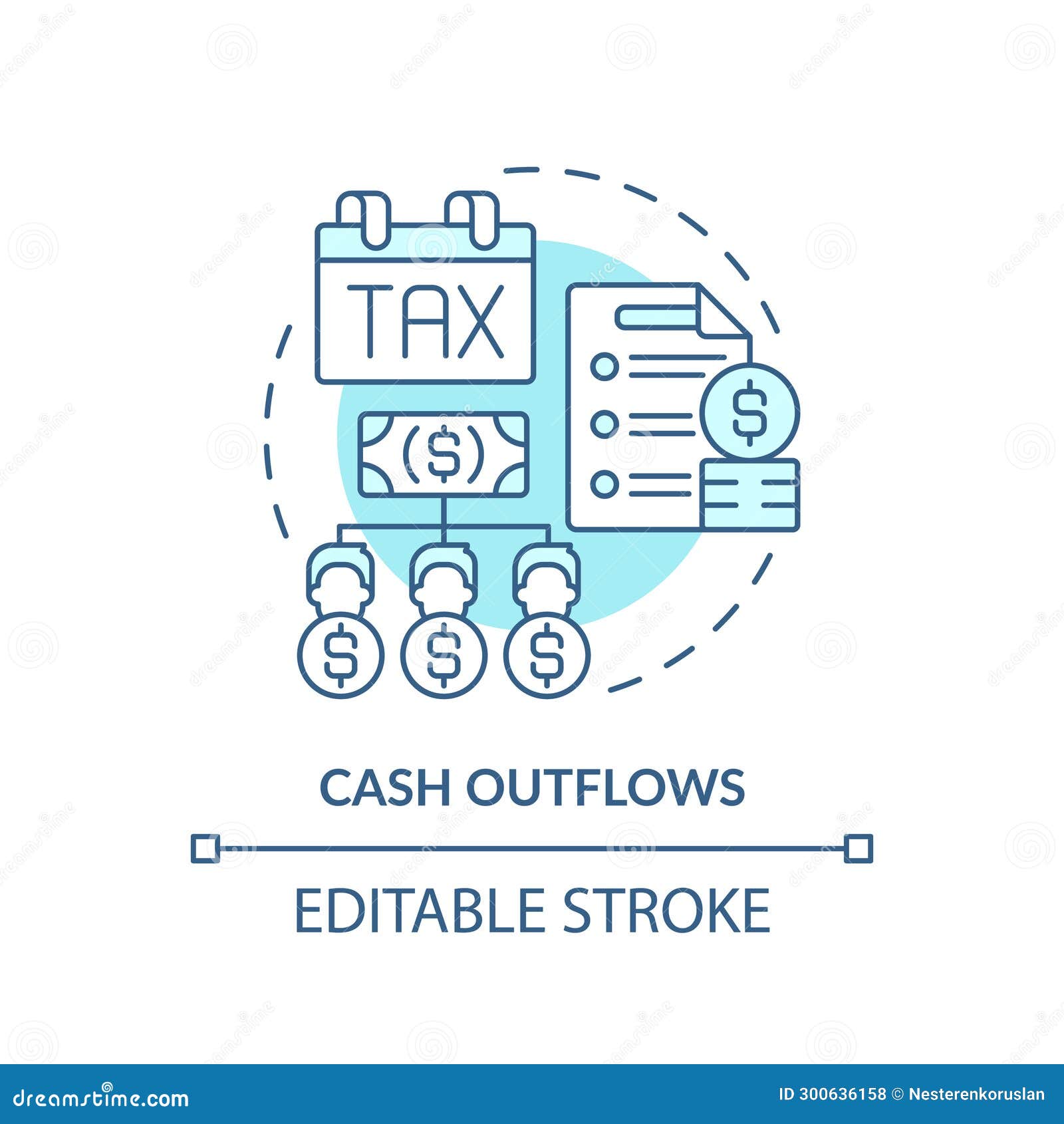 Thin Line Simple Blue Cash Outflows Icon Concept Stock Illustration ...