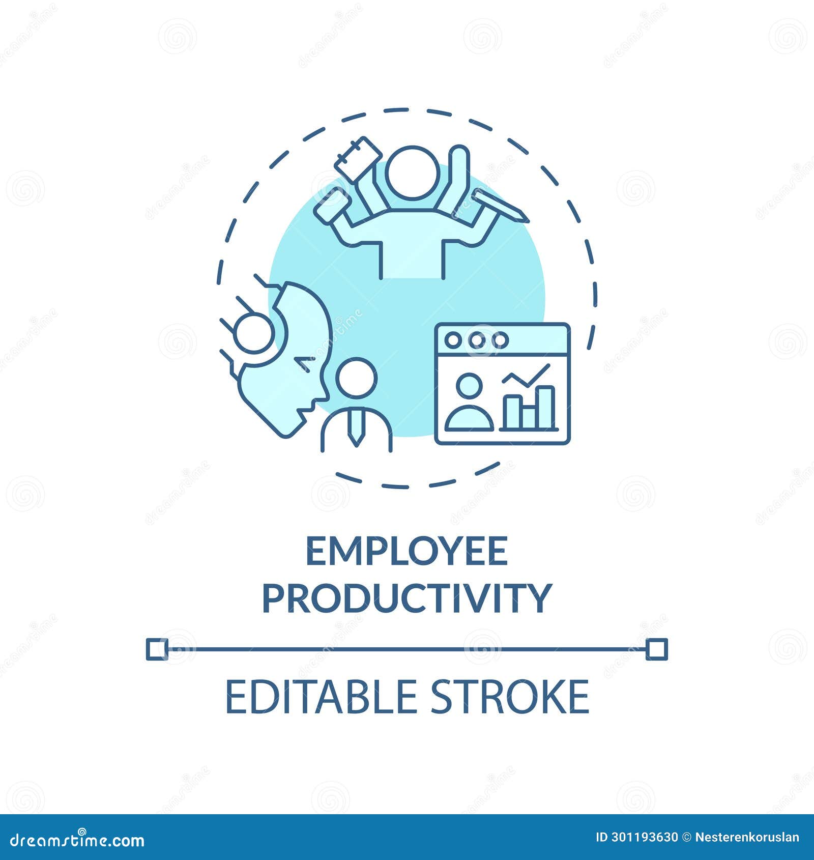 Thin Line Simple Blue Employee Productivity Icon Concept Stock Vector ... Thin Line Simple Blue Employee Productivity Icon Concept Stock Vector ...