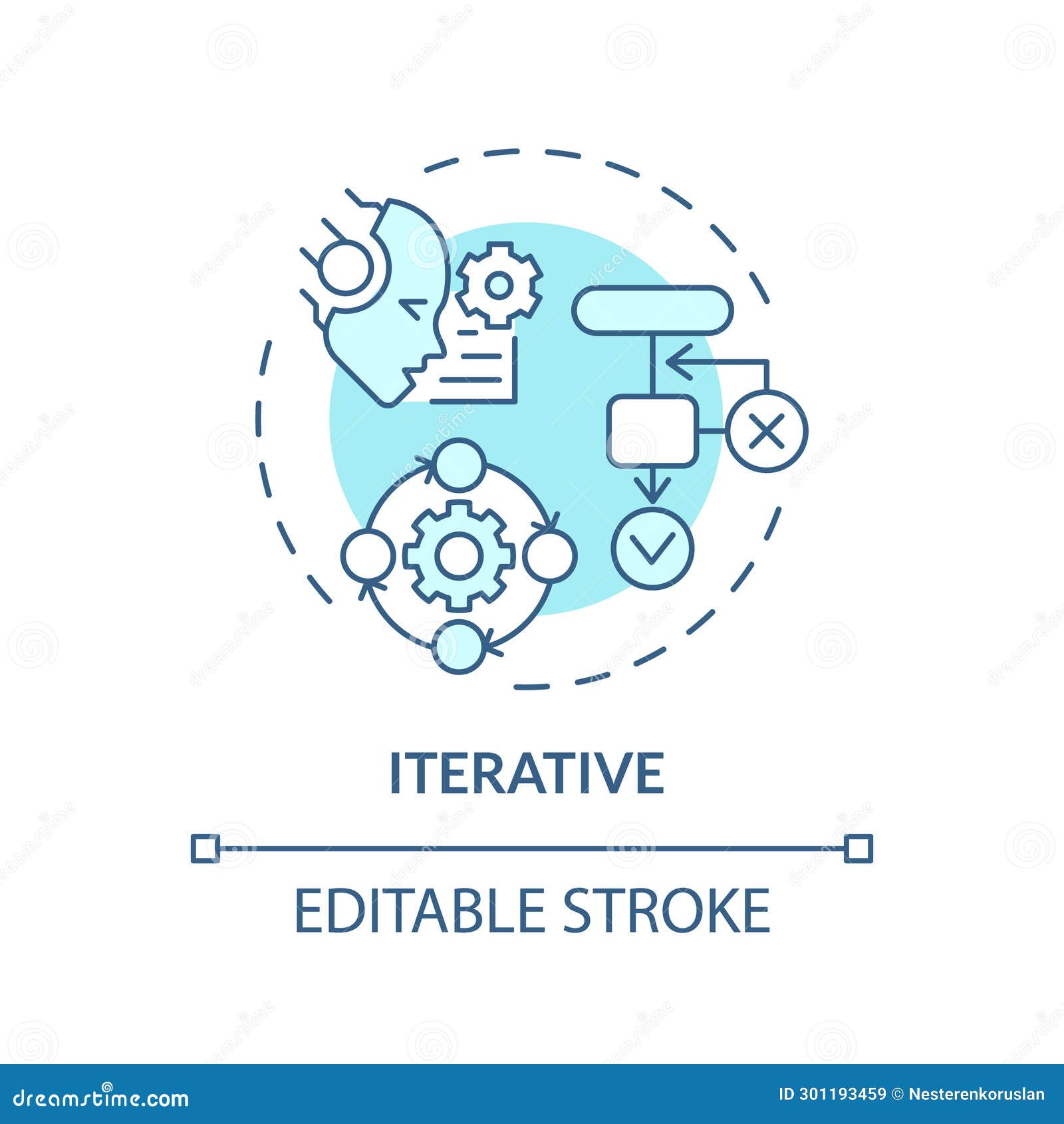 Thin Line Simple Blue Iterative Icon Concept Stock Vector ... Thin Line Simple Blue Iterative Icon Concept Stock Vector ...