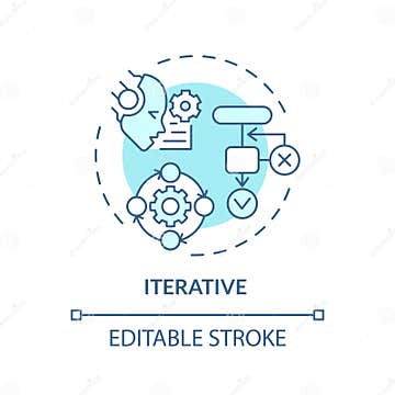 Thin Line Simple Blue Iterative Icon Concept Stock Vector ...