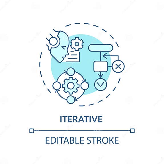 Thin Line Simple Blue Iterative Icon Concept Stock Vector ...