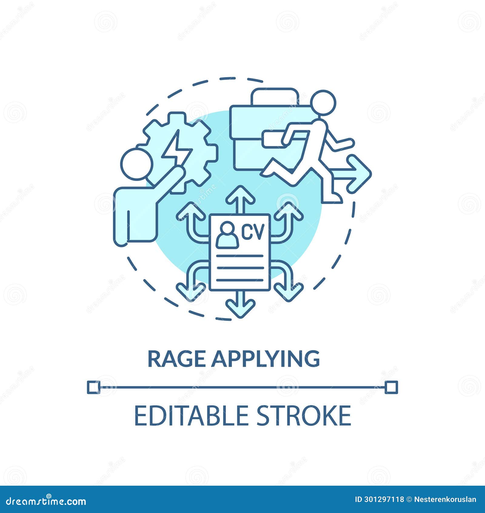 Thin Line Simple Blue Rage Applying Icon Concept Stock Illustration ...