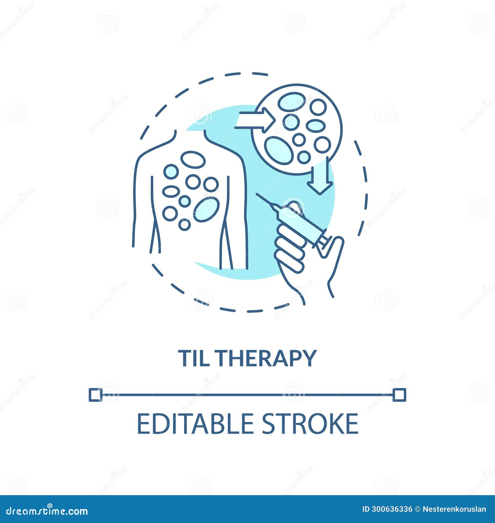 Thin Line Simple Blue TIL Therapy Icon Concept Stock Illustration ...