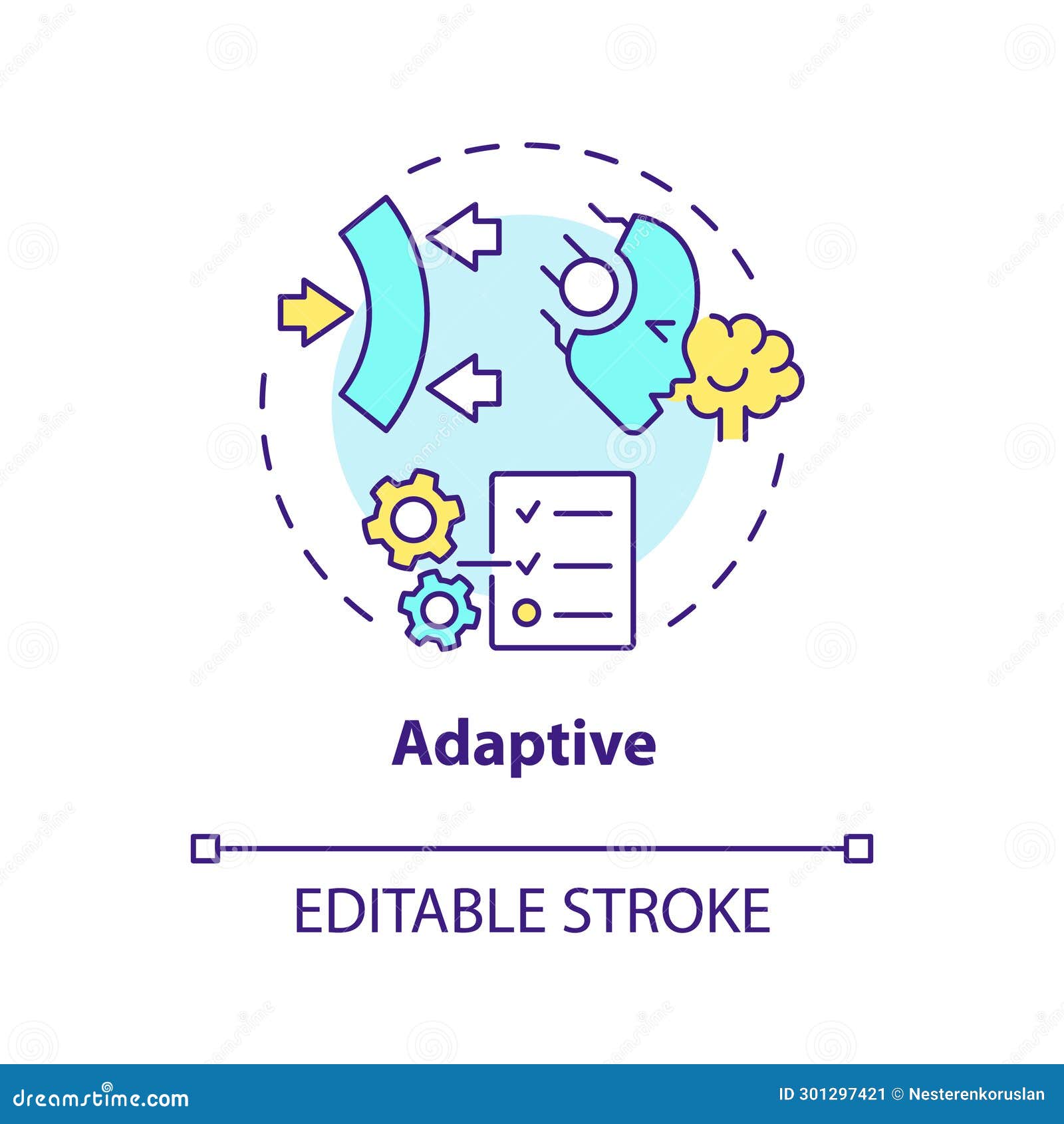 Thin Line Simple Colorful Adaptive Icon Concept Stock Vector ...