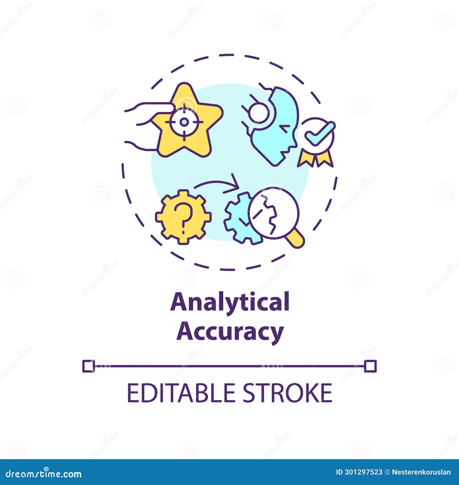 Thin Line Simple Colorful Analytical Accuracy Icon Concept Stock Vector ...