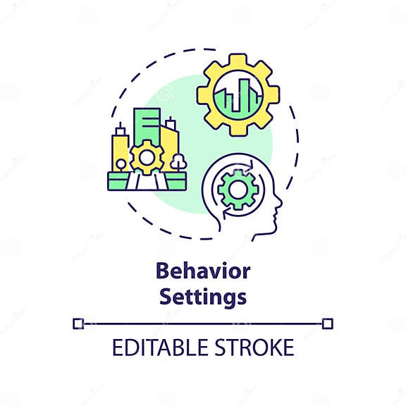 Thin Line Simple Colorful Behavior Settings Icon Concept Stock Vector ...