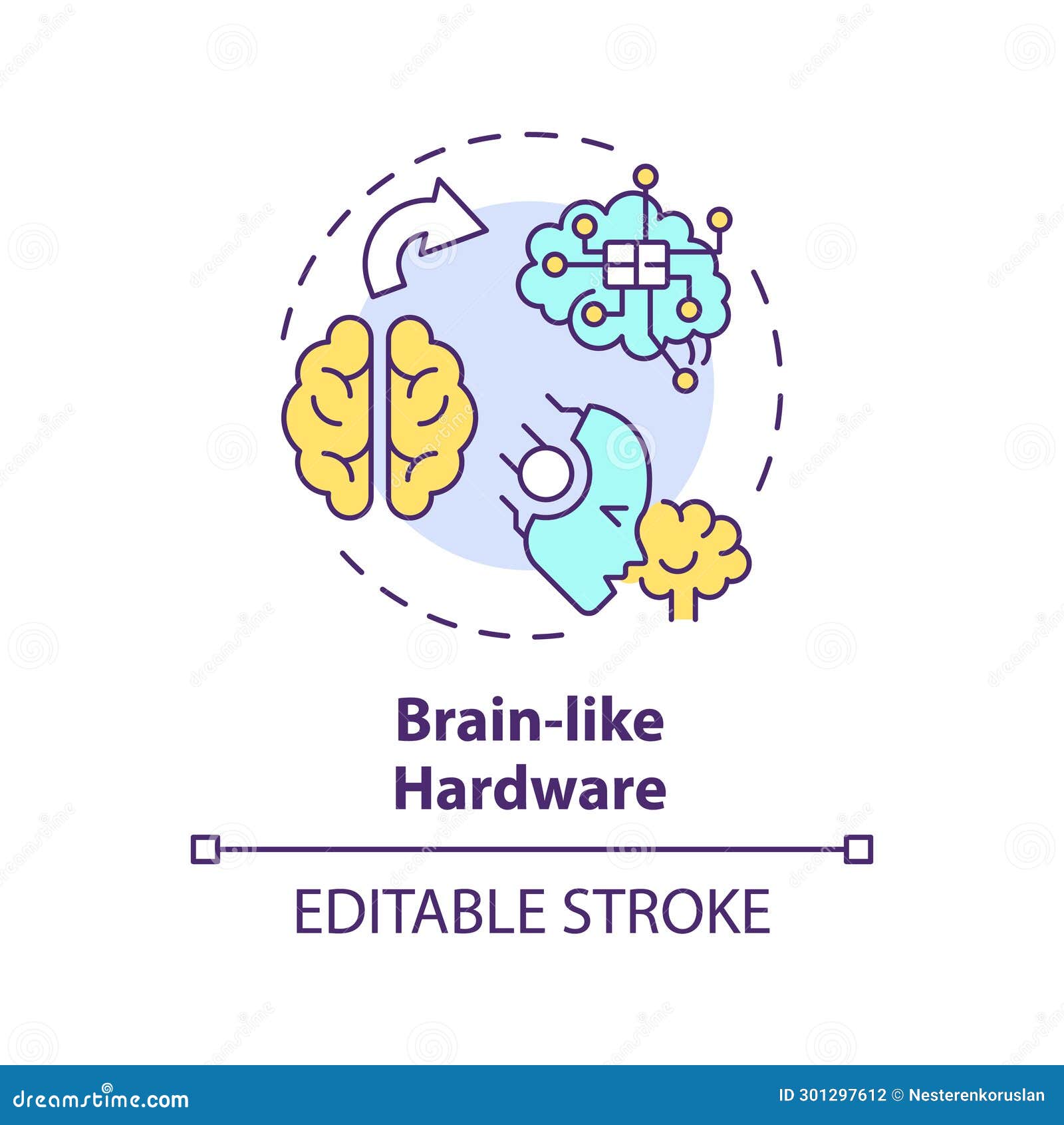 Thin Line Simple Colorful Brain Like Hardware Icon Concept Stock Vector ...