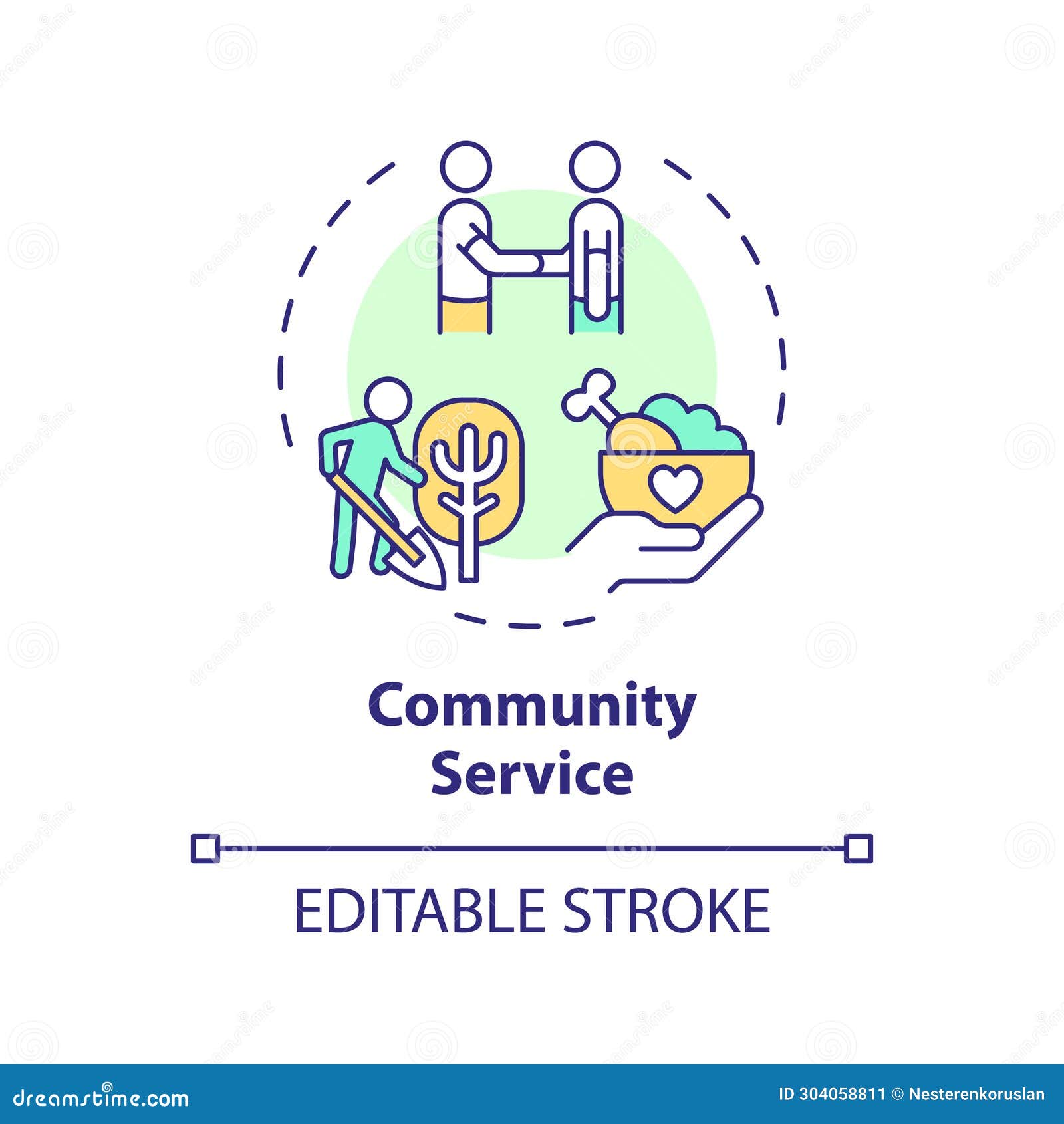 Thin Line Simple Colorful Community Service Icon Concept Stock ...
