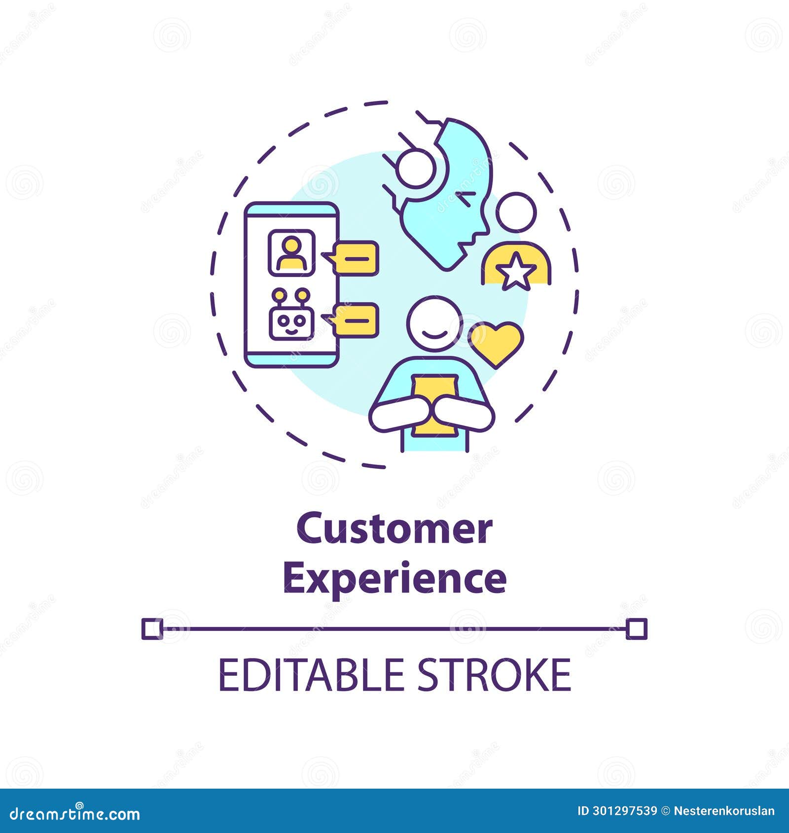 Thin Line Simple Colorful Customer Experience Icon Concept Stock Vector ...