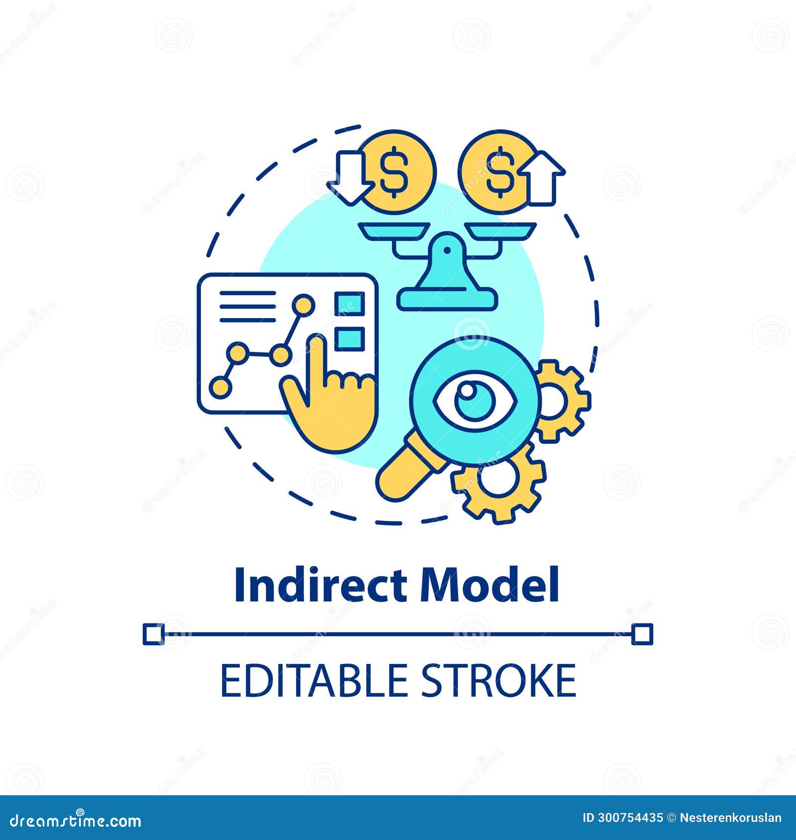 Thin Line Simple Colorful Indirect Model Icon Concept Stock ...