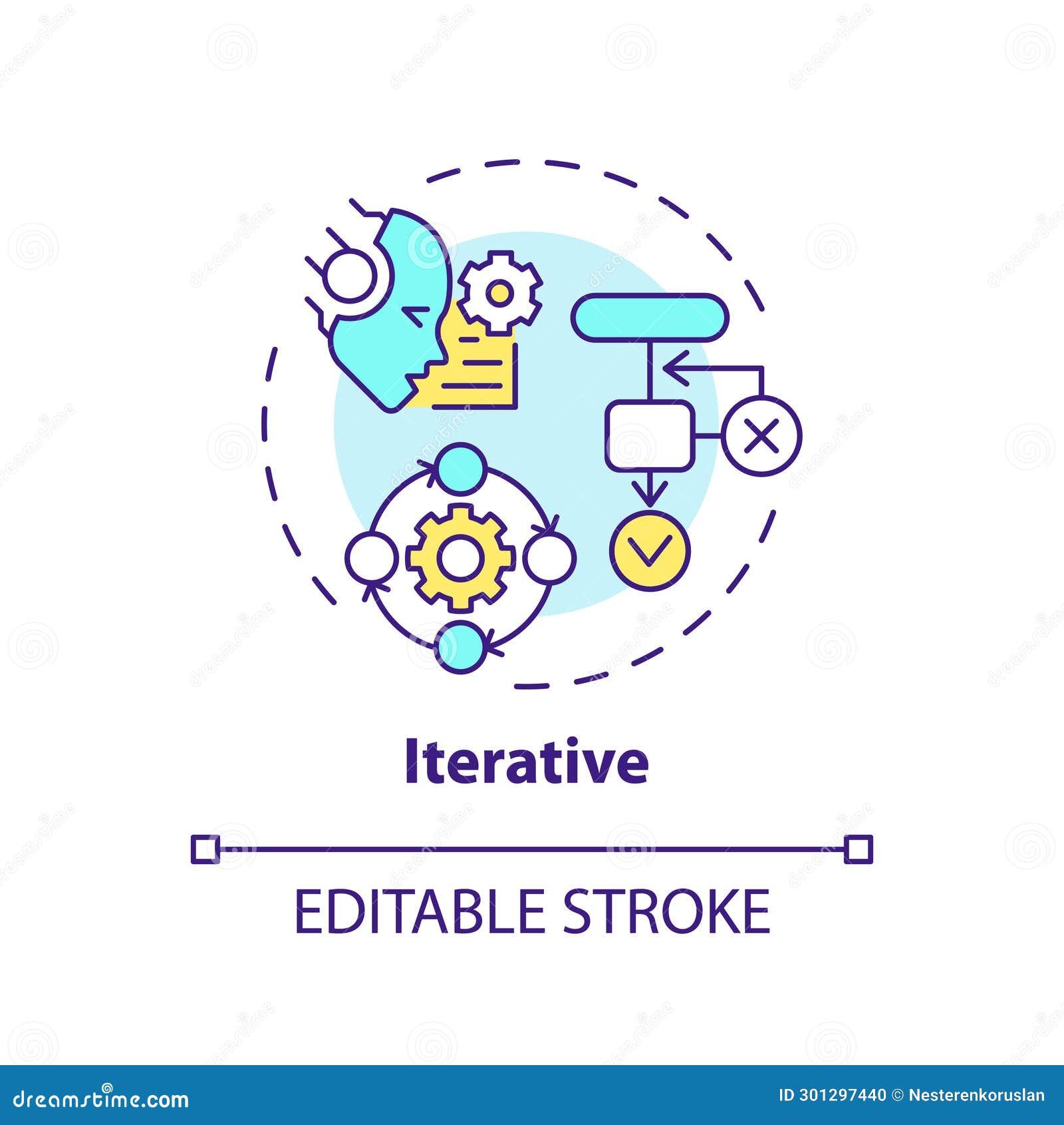 Thin Line Simple Colorful Iterative Icon Concept Stock Vector ... Thin Line Simple Colorful Iterative Icon Concept Stock Vector ...