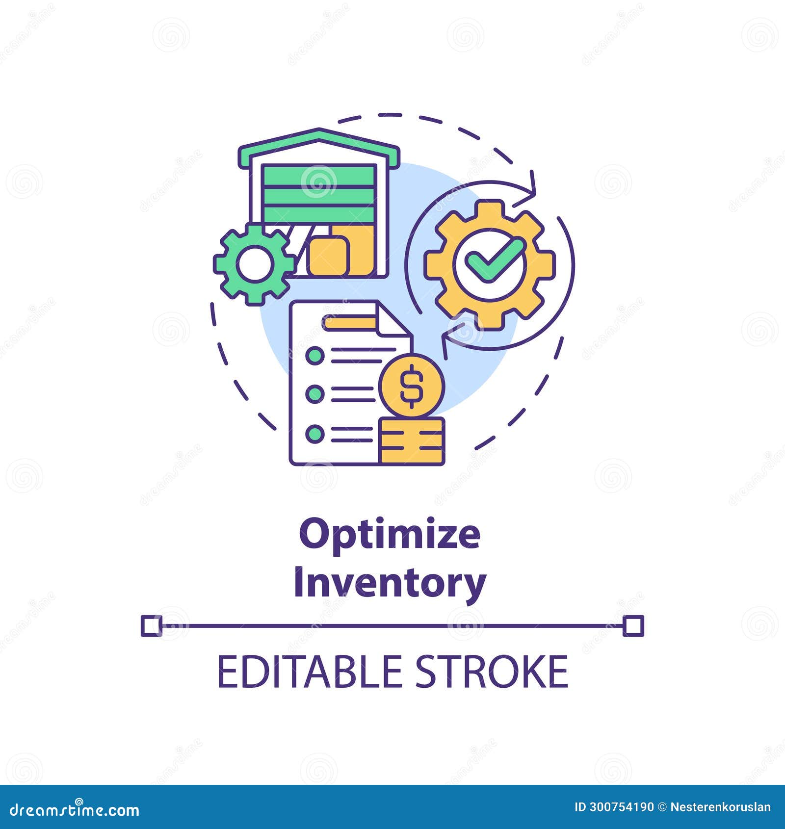 Thin Line Simple Colorful Optimize Inventory Icon Concept Stock ...