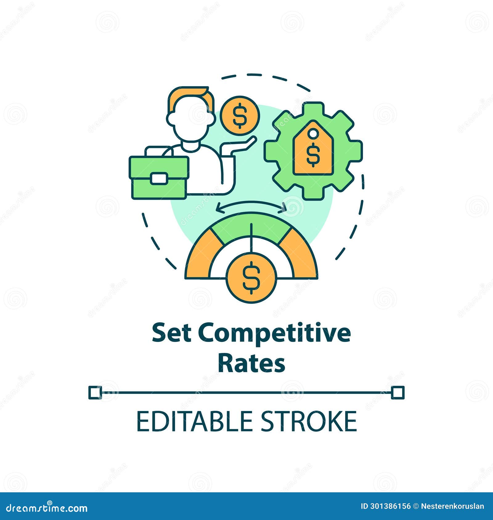 Thin Line Simple Colorful Set Competitive Rates Icon Concept Stock ... Thin Line Simple Colorful Set Competitive Rates Icon Concept Stock ...