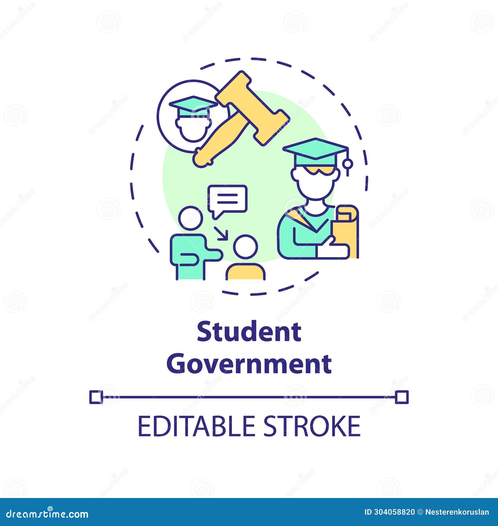 Thin Line Simple Colorful Student Government Icon Concept Stock ...