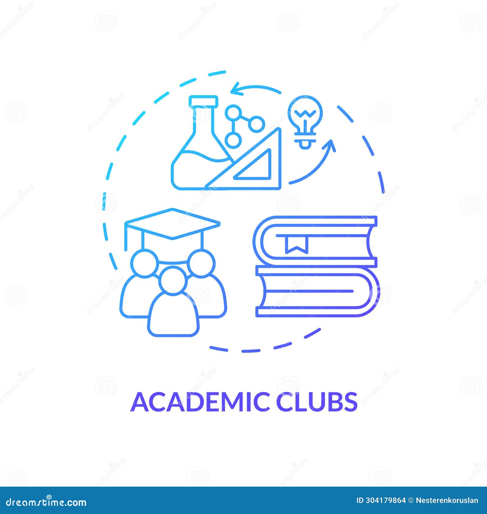 Thin Line Simple Gradient Academic Clubs Icon Concept Stock ...