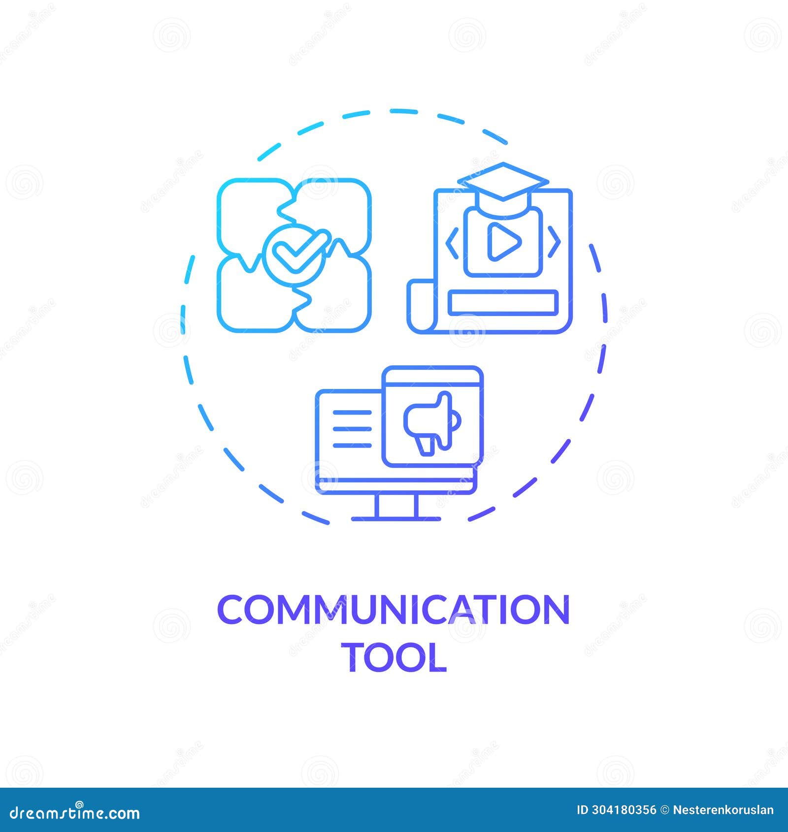 Thin Line Simple Gradient Communication Tool Icon Concept Stock ...