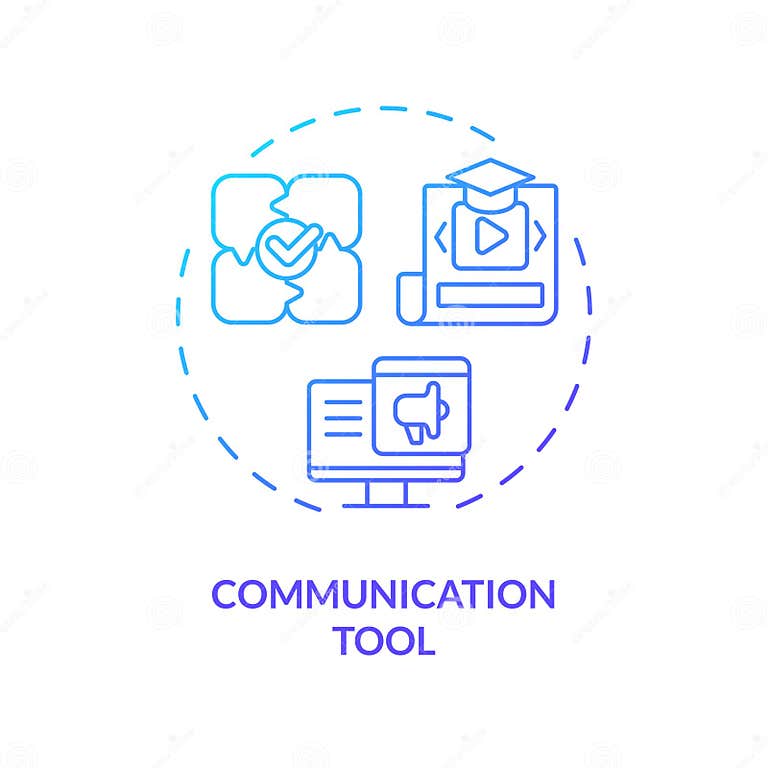 Thin Line Simple Gradient Communication Tool Icon Concept Stock ...