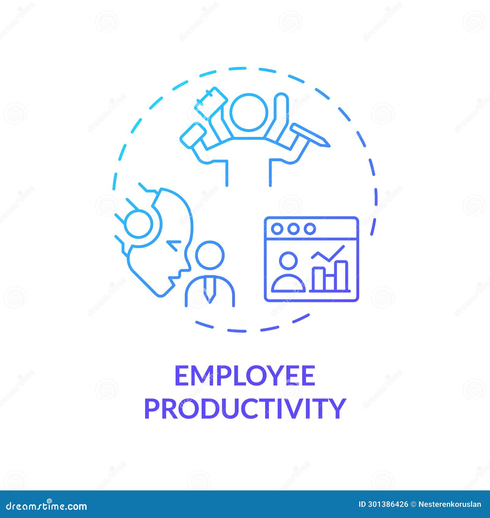 Thin Line Simple Gradient Employee Productivity Icon Concept Stock ... Thin Line Simple Gradient Employee Productivity Icon Concept Stock ...