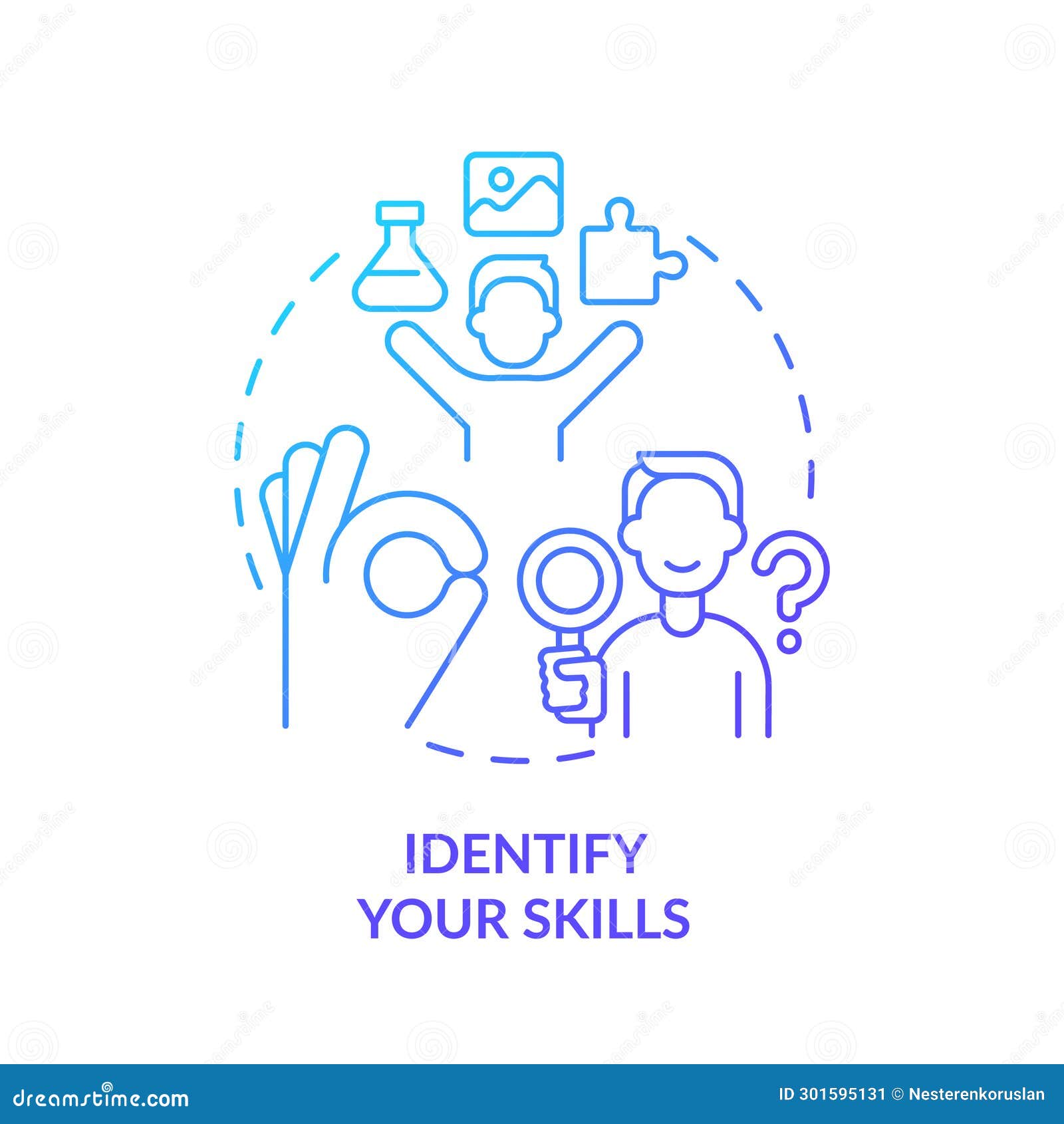 Thin Line Simple Gradient Identify Your Skills Icon Concept Stock ...
