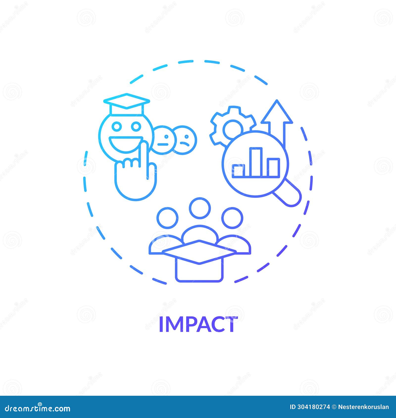 Thin Line Simple Gradient Impact Icon Concept Stock Vector ...