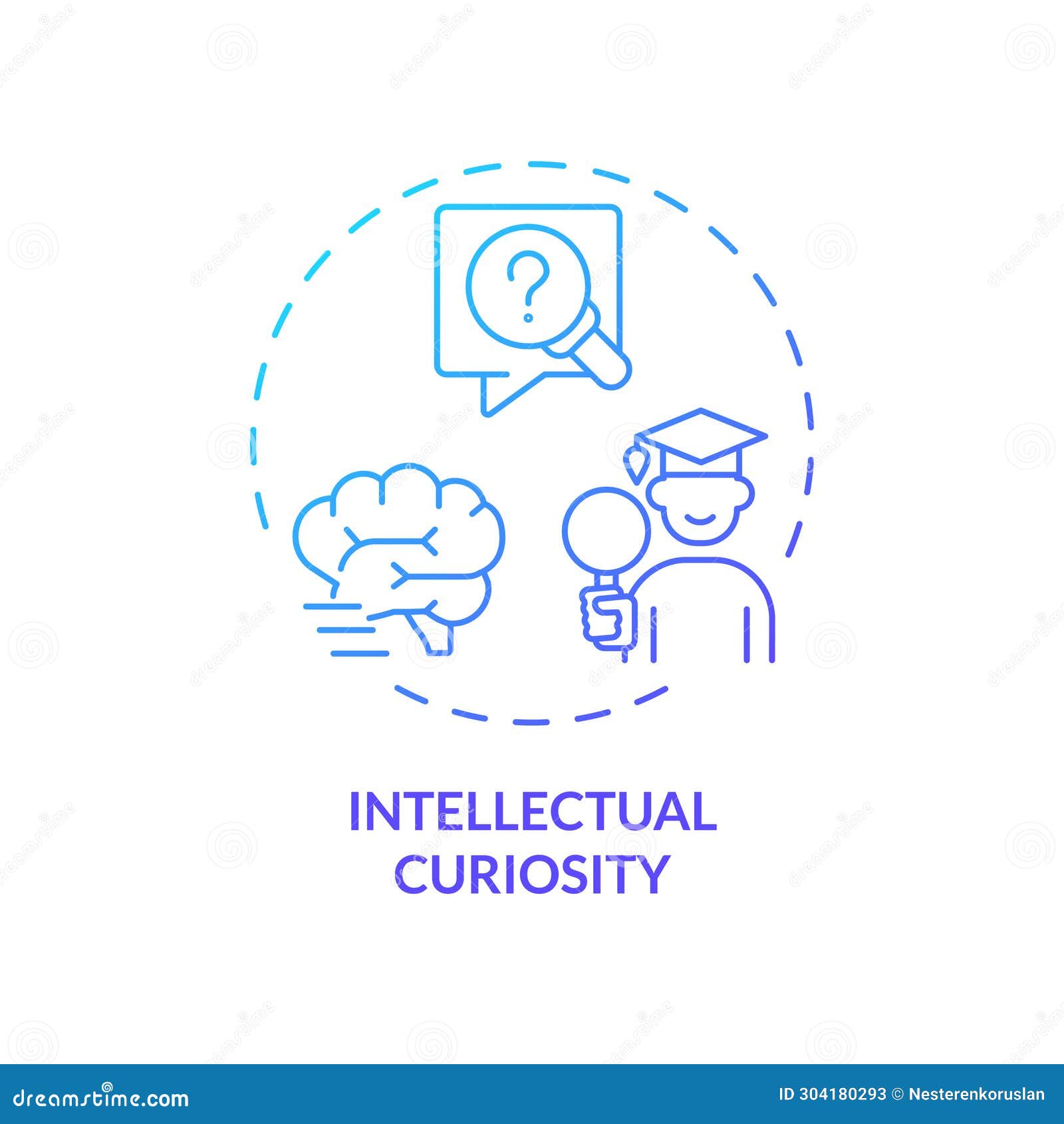 Thin Line Simple Gradient Intellectual Curiosity Icon Concept Stock ...