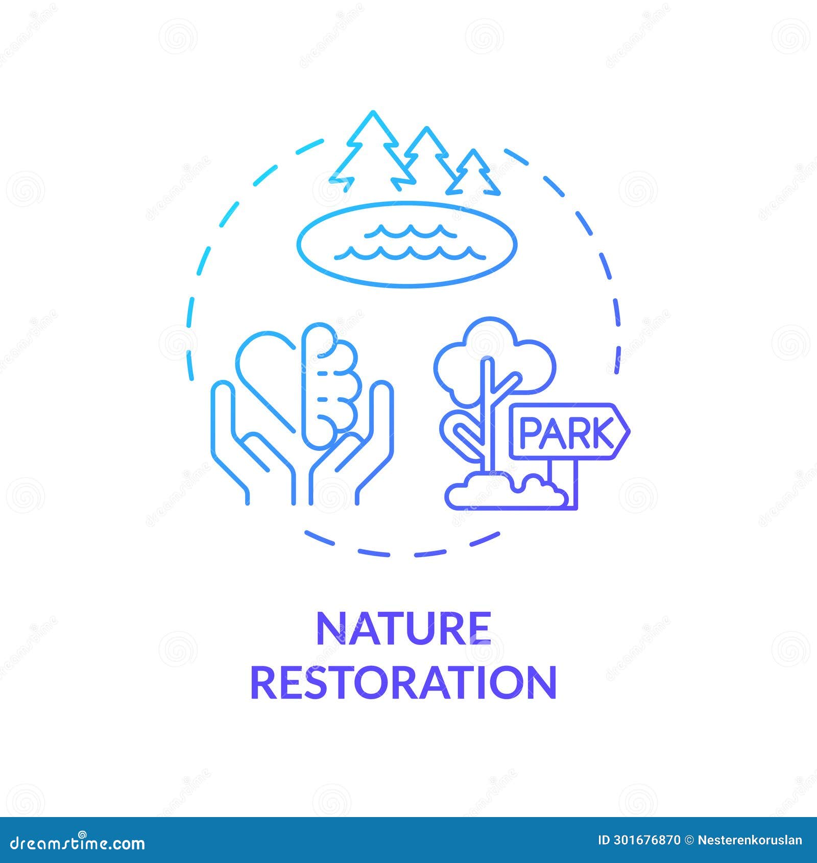Thin Line Simple Gradient Nature Restoration Icon Concept Stock ...